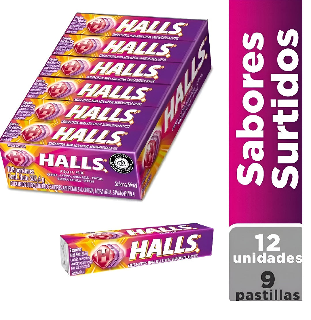 HALLS BARRA X 12 FRUIT MIX – Monteverde