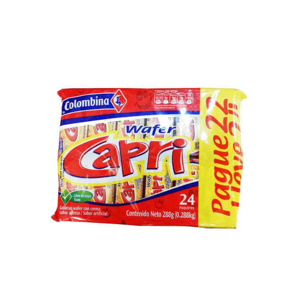 GALLETA WAFERS CAPRI X 24 FRESA – Monteverde