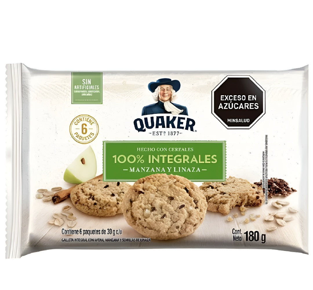 GALLETA QUAKER AVENA MANZANA CANELA X 6 – Monteverde