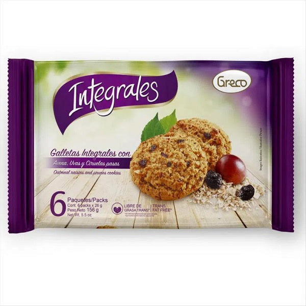 GALLETA INTEGRALES UVAS Y CIRUELAS PASAS X 6 GRECO – Monteverde
